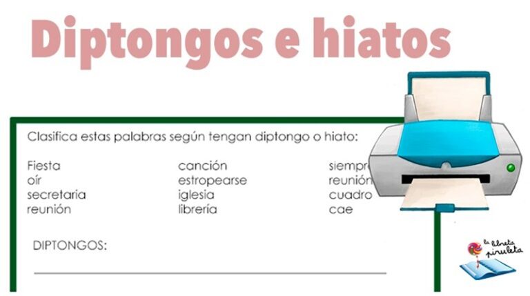 Ejercicios para distinguir entre diptongo e hiato
